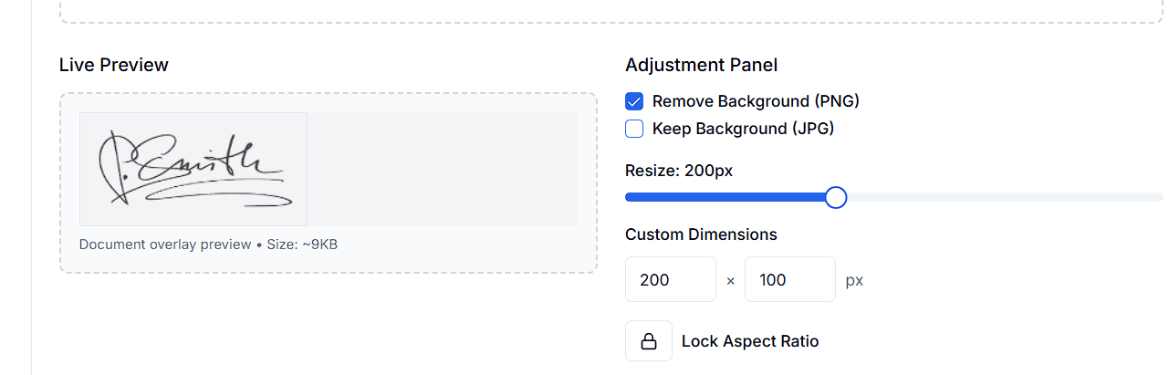 Free Signature Resizer for SSC/PAN/GATE | signaturereform.com